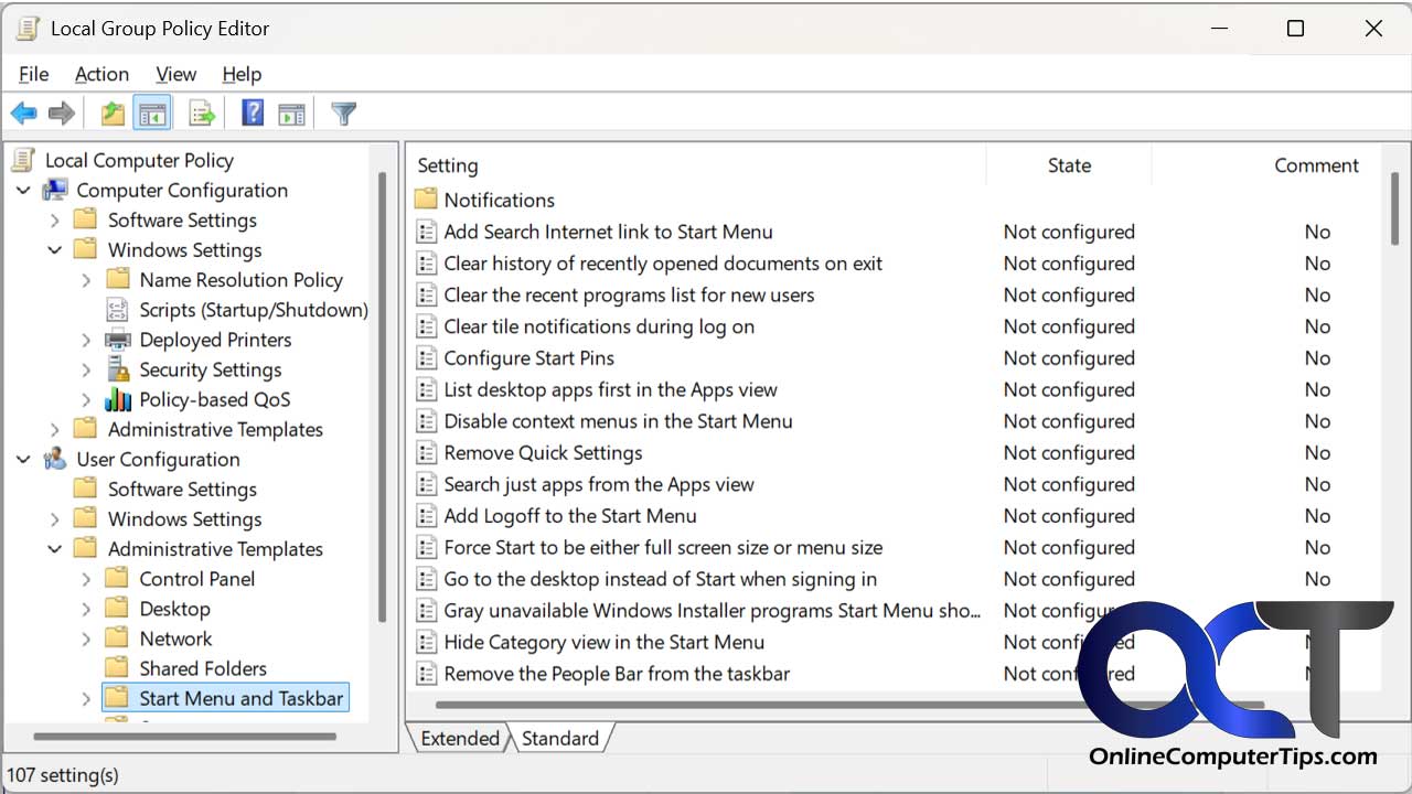 Windows Group Policy Object Editor Overview - Online Computer Tips