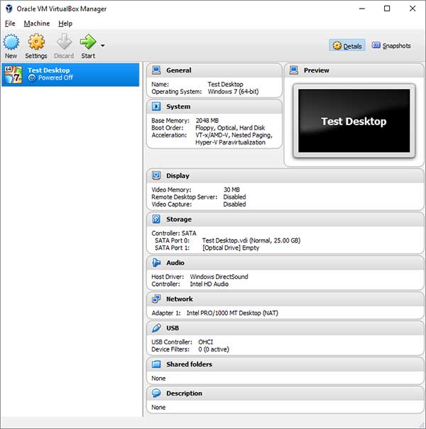 Creating a VM in Oracle's VirtualBox Virtualization Software