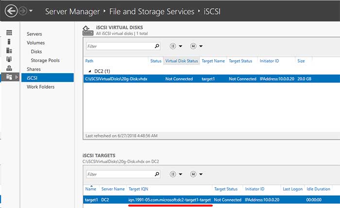 Create a Windows iSCSI Storage Server and Attach an iSCSI Client