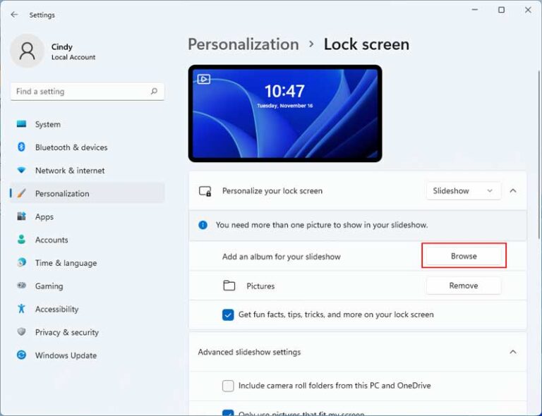 Change Your Windows Lock Screen to a Custom Photo Slideshow - Online ...