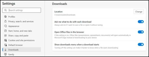 Change Your Microsoft Edge File Download Options