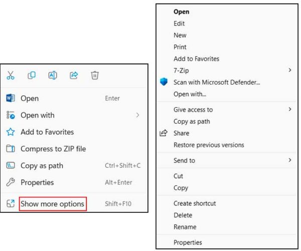Restore the Windows 10 Style Right Click Context Menu to Windows 11