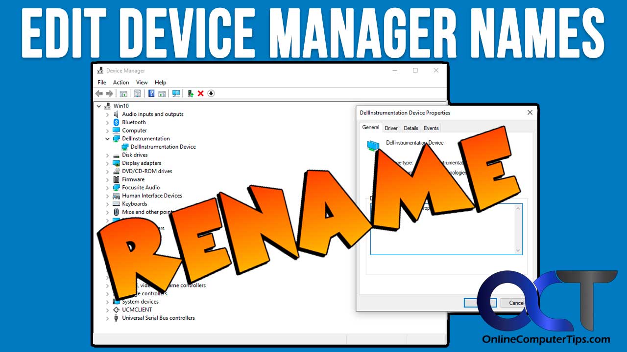How to Rename Hardware Items in Device Manager