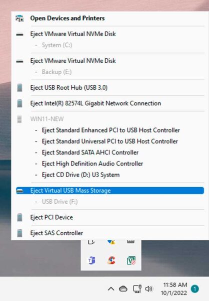 Create a Virtual USB Drive in VMware Workstation