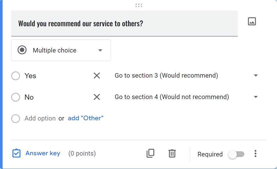 How to Configure Go to Section Based on Answer Questions in Google Forms