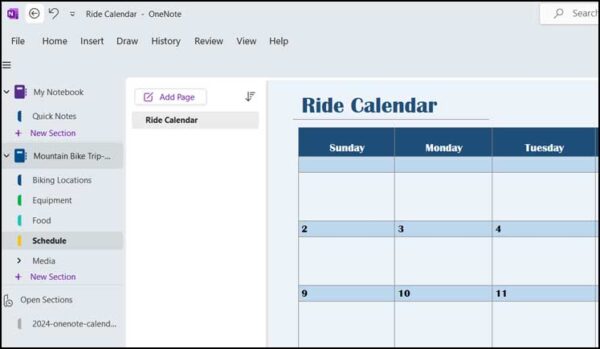 Insert an Editable Calendar into a OneNote Notebook - Online Computer Tips