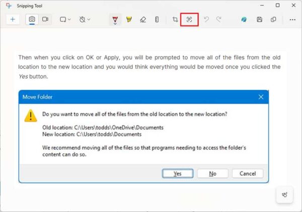 Copy Text from an Image Using the Windows Snipping Tool OCR Feature