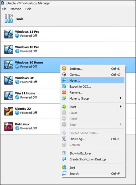 How to Move a VirtualBox Virtual Machine to a New Folder or Another Hard Drive