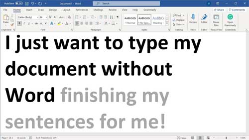 How to Turn Off the Predictive (Suggested) Text Feature in Microsoft Word