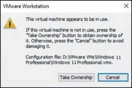 Fix the VMware Workstation The Virtual Machine Appears to Be in Use Error