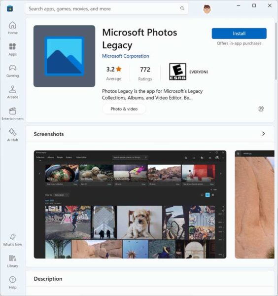 Download & Install the Original Legacy Windows Photos & Video Editor App