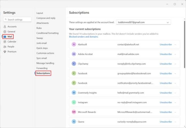 How to View Your Email Subscriptions and Unsubscribe from Them in ...
