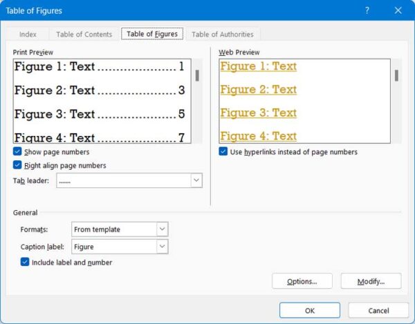How to Insert a Table of Contents for Images or Figures in Microsoft Word