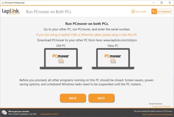 Migrate the data from your Old PC to your New PC with Laplink PCmover