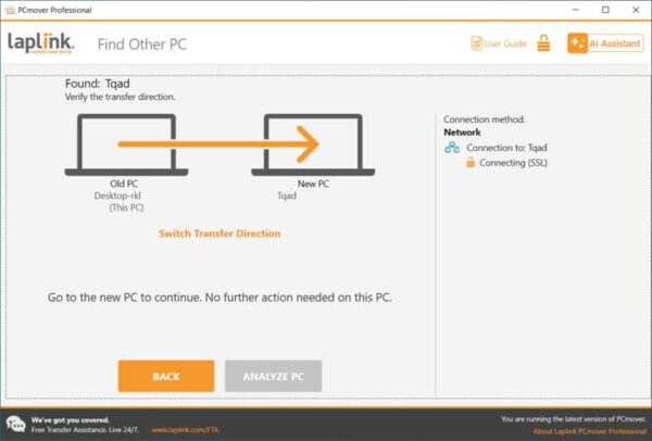 Migrate the data from your Old PC to your New PC with Laplink PCmover