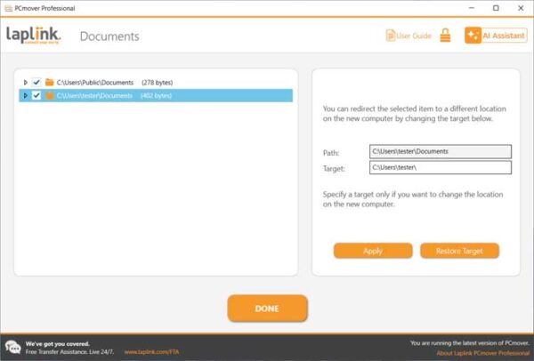Migrate the data from your Old PC to your New PC with Laplink PCmover