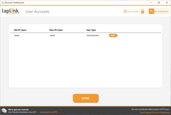 Migrate the data from your Old PC to your New PC with Laplink PCmover