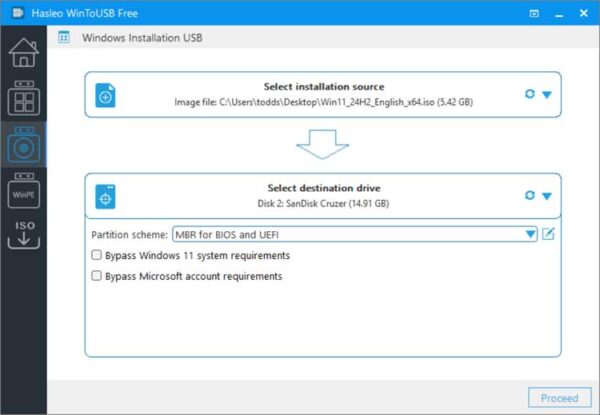 Create a Bootable Flash Drive to Install Windows with Hasleo WinToUSB