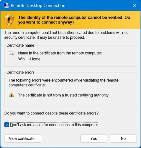 Connect to a Windows Home Edition PC Using Remote Desktop