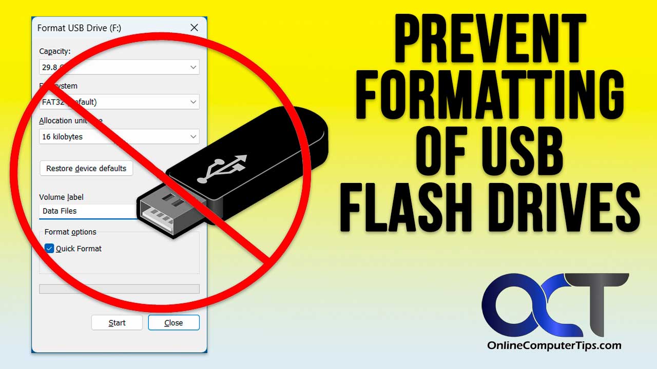 How to Prevent a USB Flash Drive from Being Formatted - Online Computer ...