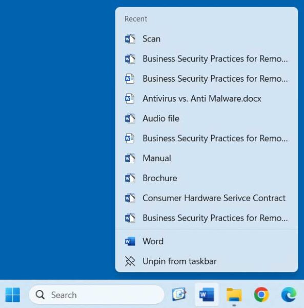 How To Enable Or Disable Recent File History Recommended And Folder Jump Lists In Windows 11