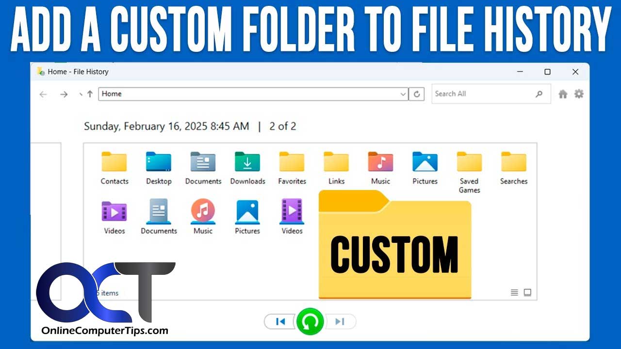 How to Add a Custom Folder to Your Windows File History Backup - Online ...