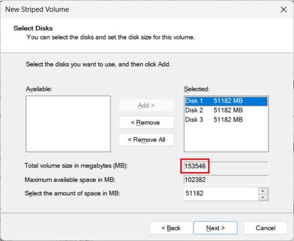How to Create a Spanned or Striped Volume (RAID 0) in Windows 11