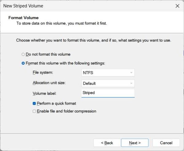 How to Create a Spanned or Striped Volume (RAID 0) in Windows 11