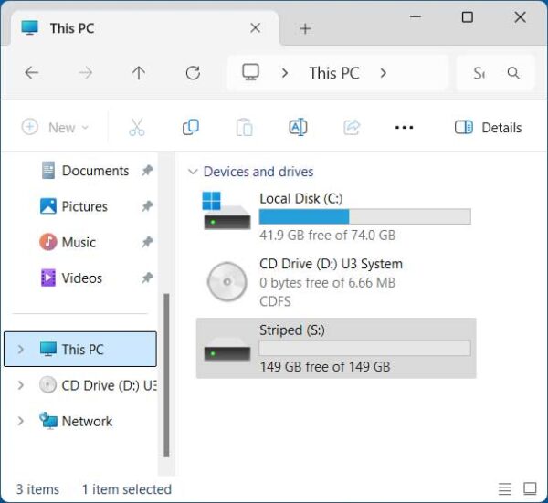 How to Create a Spanned or Striped Volume (RAID 0) in Windows 11