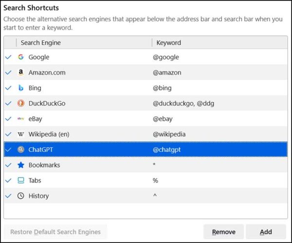 Add a ChatGPT Search Option to Chrome, Edge or Firefox Web Browsers