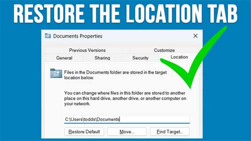How to Fix the Missing Location Tab for Your Folder Properties - Online ...