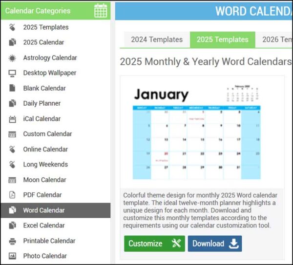 Insert an Editable Calendar into a Microsoft Word Document
