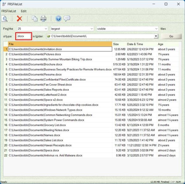 Quickly Find the Largest, Smallest, Newest or Oldest Files on Your Computer
