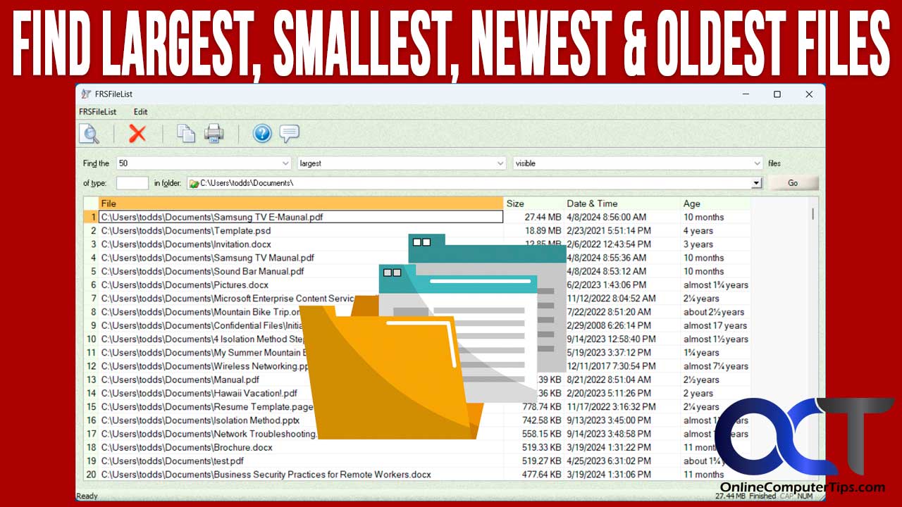 Quickly Find the Largest, Smallest, Newest or Oldest Files on Your PC