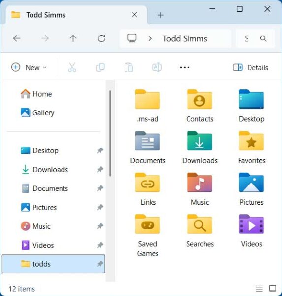 Add Your User Profile Folders To The Navigation Pane In File Explorer