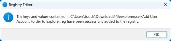 Add Your User Profile Folders to the Navigation Pane in File Explorer