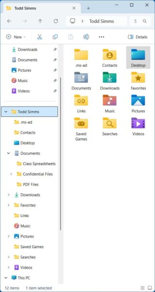 Add Your User Profile Folders To The Navigation Pane In File Explorer
