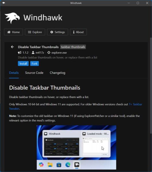 Change or Disable the Windows Taskbar App Thumbnail Hover Over Options