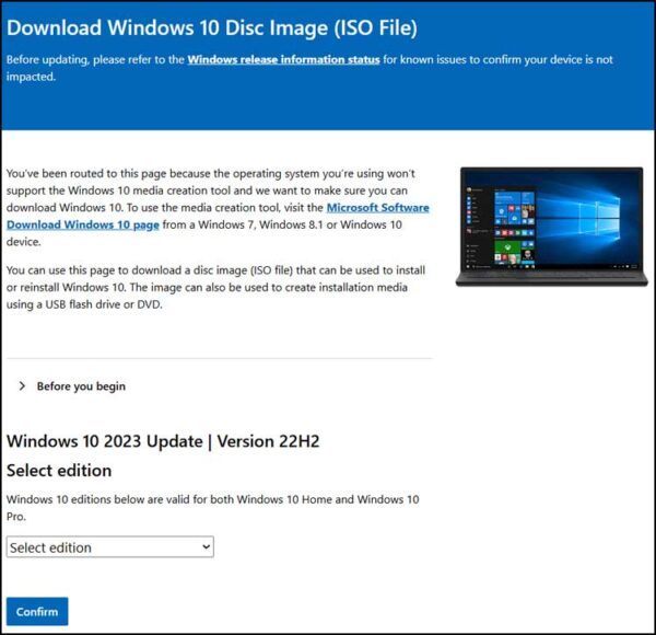 Directly Download the Windows 10 ISO Image without Using the Media ...
