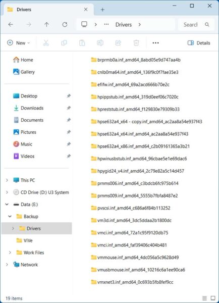 Export or Backup your Windows 3rd Party Drivers and Reinstall Them
