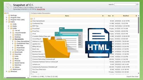Export A Directory With Its Files And Subfolders With Clickable File Links