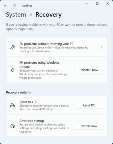 Reinstall Windows Using the Windows Recovery Drive Feature - Online Computer Tips