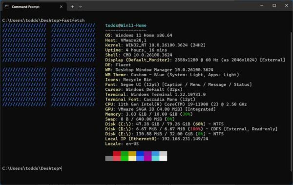 Use the FastFetch Command to Show Detailed System Information About your PC