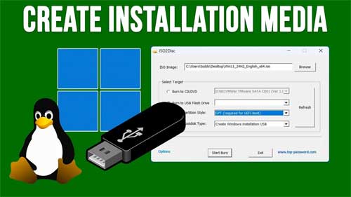 Create a Windows & Other OS USB Installation Flash Drive or DVD with ISO2Disk