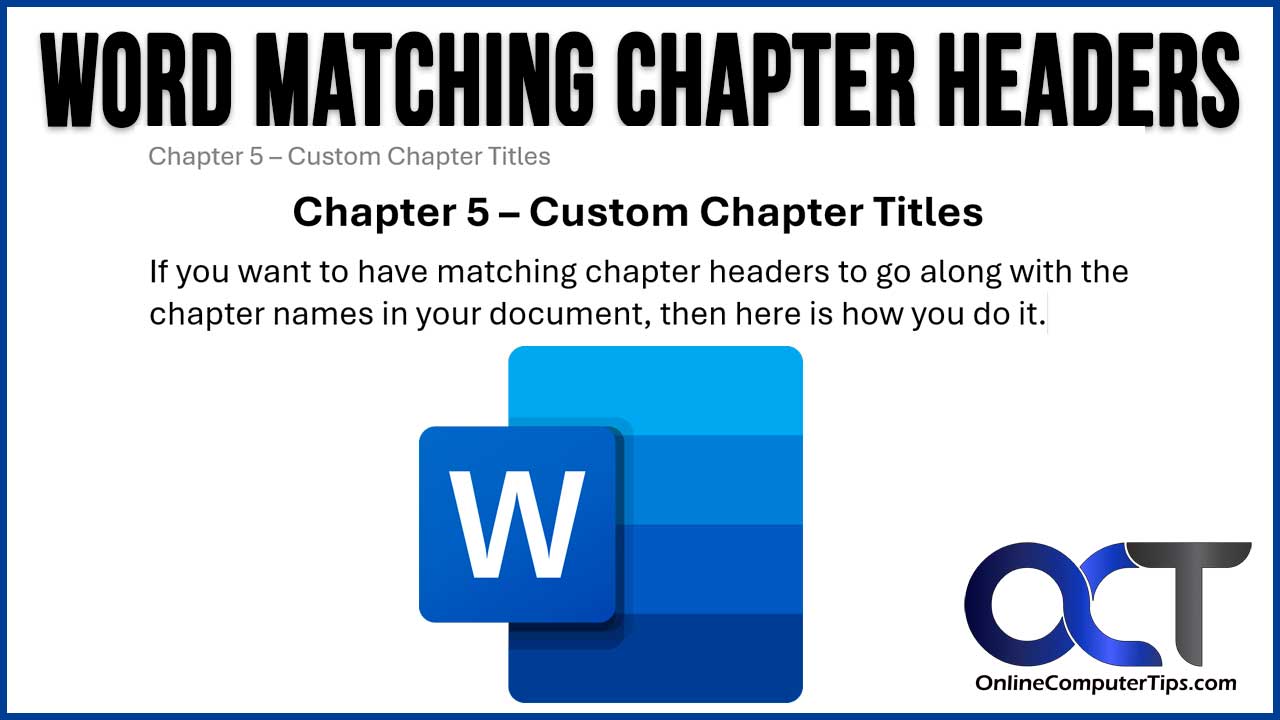 How to Add Individual Book Chapter Headers to a Word Document - Online ...