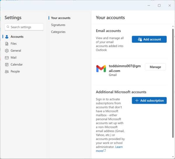 Add Email Accounts, Calendars & Contacts to Outlook for Windows