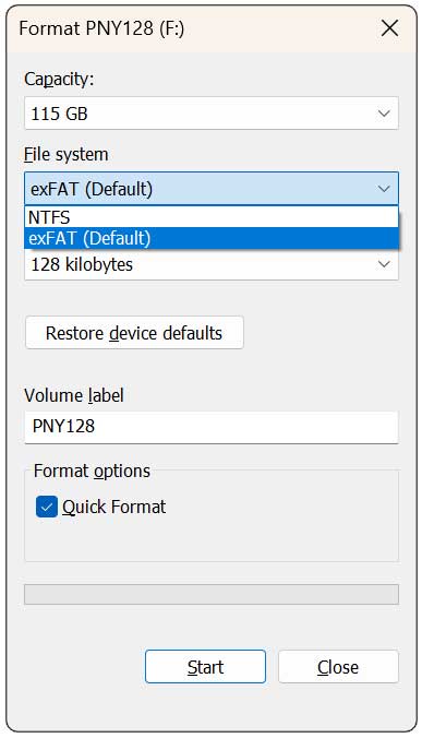Format a Large Capacity USB Flash Drive as FAT32 in Windows 11 - Online ...